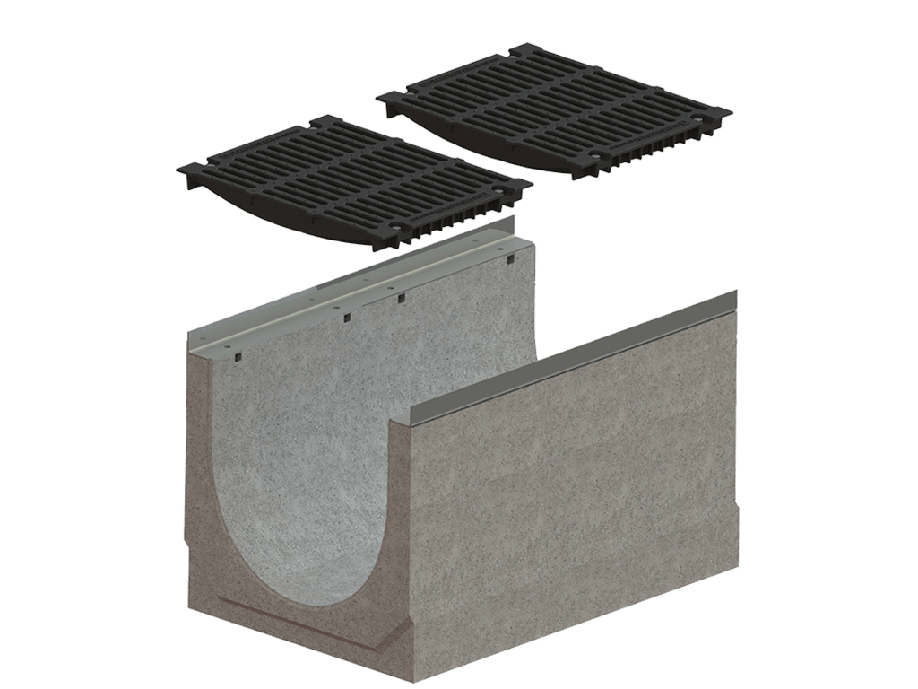 Rigola carosabila BetoMax DN500 H560 cu gratare din fontă ductilă clasa E600, sarcini până la 60 ...