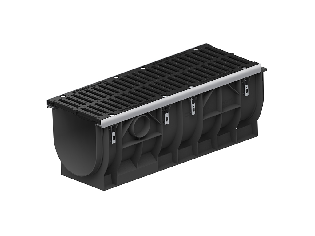 Rigola carosabila PolyMax DN300 H380 dotată cu gratare din fontă ductilă clasa E600, sarcini ...