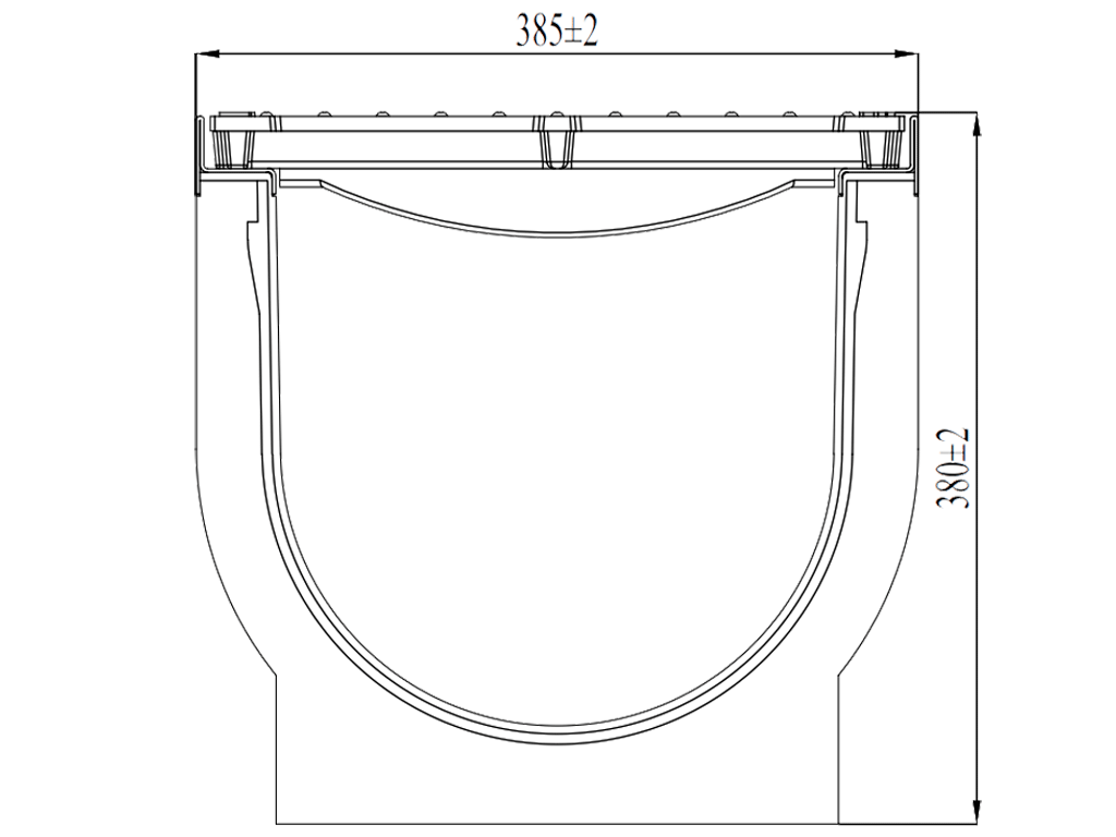 Rigola carosabila PolyMax DN300 H380 dotată cu gratare din fontă ductilă clasa E600, sarcini ...