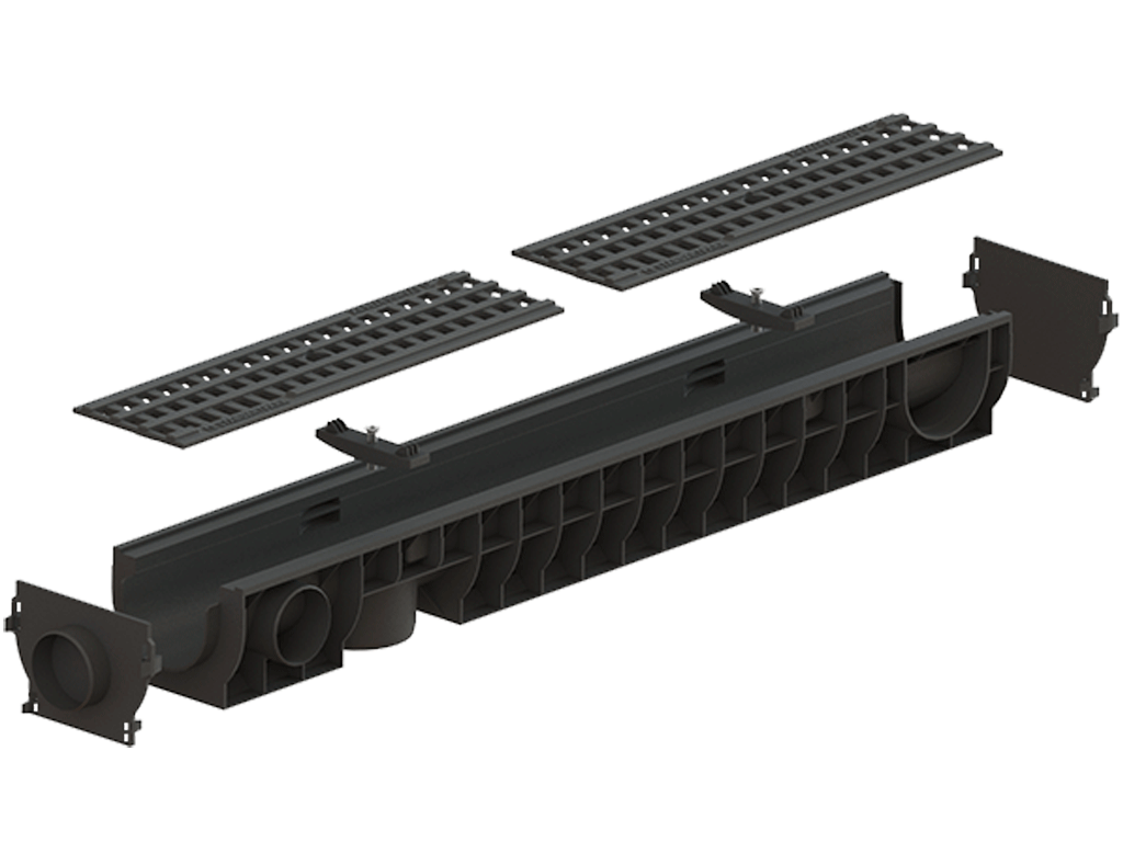Gratar pluvial din plastic Basic DN100 A15 (500x135x22) - vodaland.md