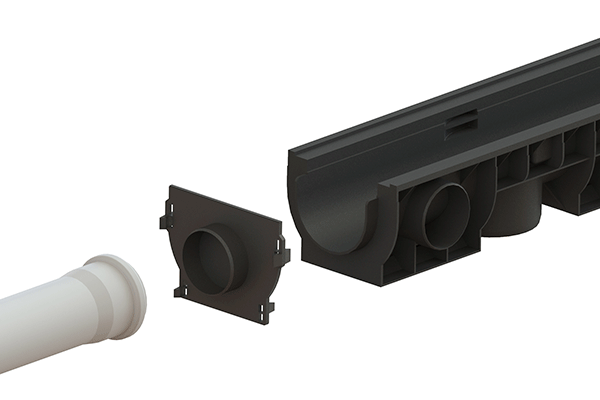 Piesa capat rigola PolyMax BASIC DN100 H120mm - vodaland.md