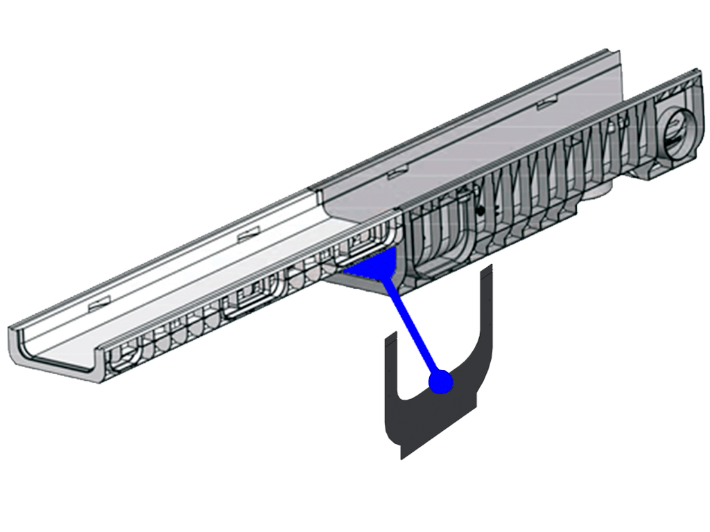 Piesa trecere pentru cascada intre rigole PolyMax BASIC DN200 H200 si H300 - vodaland.md