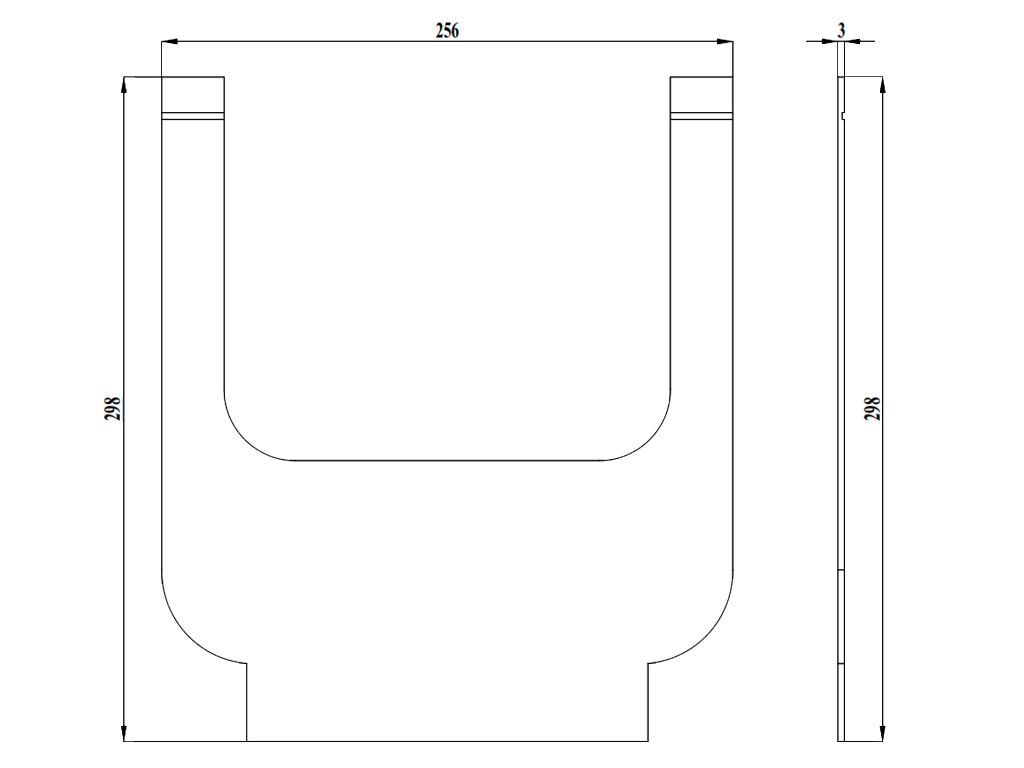 Piesa trecere pentru cascada intre rigole PolyMax BASIC DN200 H200 si H300 - vodaland.md