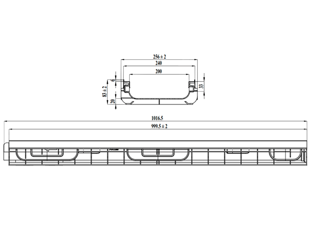 Rigola pluviala PolyMax Basic DN200 H80 ramforsată - vodaland.md