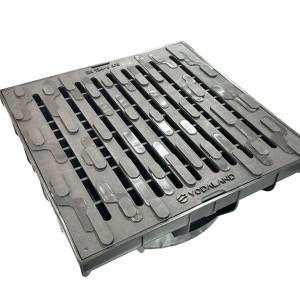 Set cadru cu grătar pluvial din plastic (403X403XH150mm) pentru țeavă ...