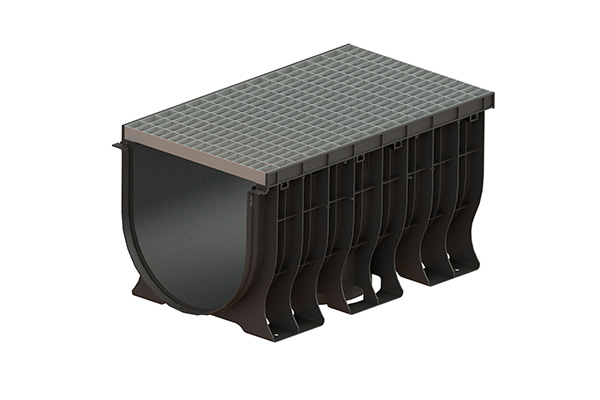 Rigola POLYMAX BASIC DN500 H560 cu gratar metalic zincat A15 (1000x600x560) - vodaland.md