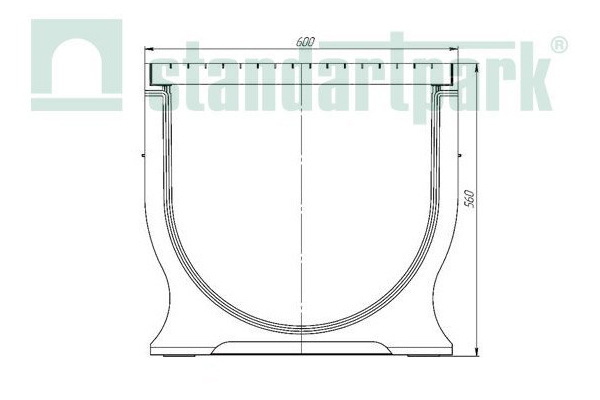 Rigola POLYMAX BASIC DN500 H560 cu gratar metalic zincat A15 (1000x600x560) - vodaland.md