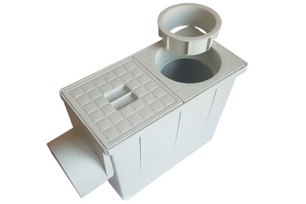 Camin pluvial GRI din plastic 260x134x210mm, Dintrare=80/100mm, cu ...